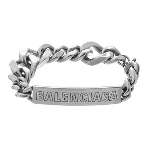 Balenciaga Plate Twist Bracelet - Antique Silver