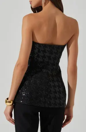 Astr The Label Milani Sequin Strapless Top