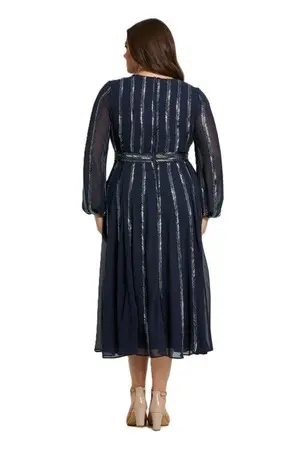Mac Duggal Long Sleeve Beaded Gown