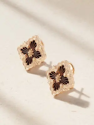 Buccellati Opera Tulle 18-karat Gold Onyx Earrings