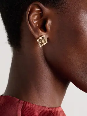 Buccellati Opera Tulle 18-karat Gold Onyx Earrings