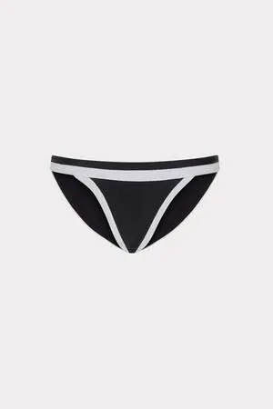 MILLY CABANA Positano Color Block Bikini Bottom - Black
