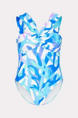 MILLY CABANA MILLY CABANA Betsy Bandeau One Piece Swimsuit Blue