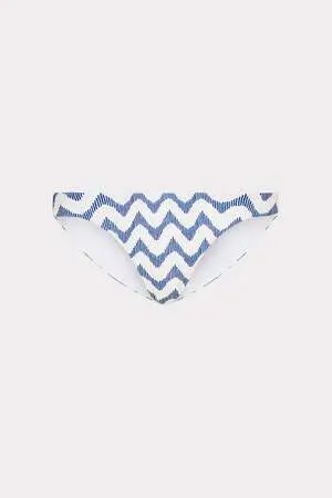 MILLY CABANA Margot Barcelona Chevron Bikini Bottom - White/blue