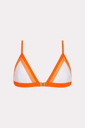 MILLY CABANA Positano Color Block Bikini Top - Mango