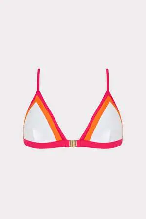 MILLY CABANA Positano Color Block Bikini Top - Pink