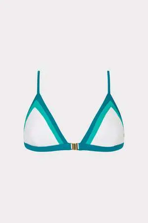 MILLY CABANA Positano Color Block Bikini Top - Sea Green
