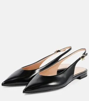 GIANVITO ROSSI Robbie Sling 05 Leather Slingback Flats