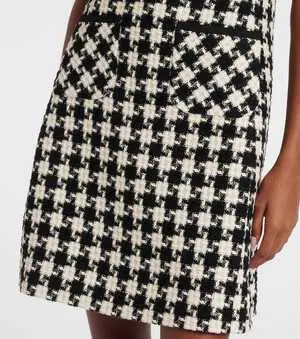 Valentino Garavani Bow-detail Houndstooth Tweed Minidress