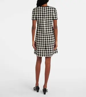Valentino Garavani Bow-detail Houndstooth Tweed Minidress