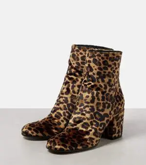 GIANVITO ROSSI Joelle 70 Leopard-print Velvet Ankle Boots