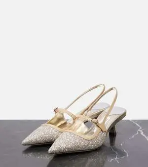 JIMMY CHOO Didi 45 Glitter Slingback Pumps