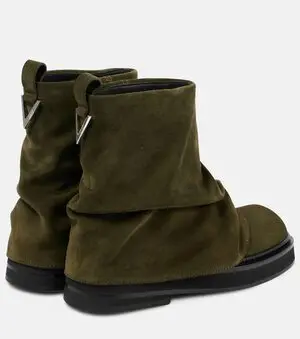 Attico Mini Robin Suede Ankle Boots - Green
