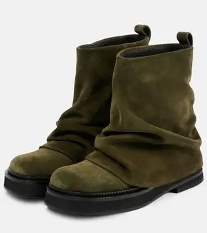 Attico Mini Robin Suede Ankle Boots - Green
