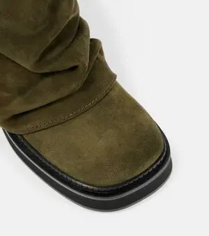 Attico Mini Robin Suede Ankle Boots - Green