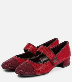 Tory Burch Embellished Leather Mary Jane Pumps