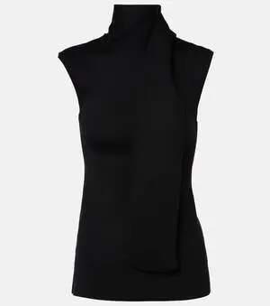 TOTEME Wool-blend Turtleneck Top With Scarf Detail