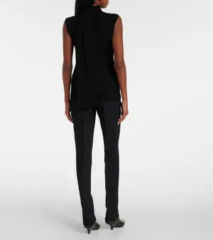 TOTEME Wool-blend Turtleneck Top With Scarf Detail