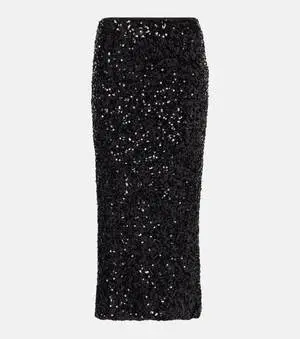 ROTATE BY BIRGER CHRISTENSEN Sequined Midi Skirt