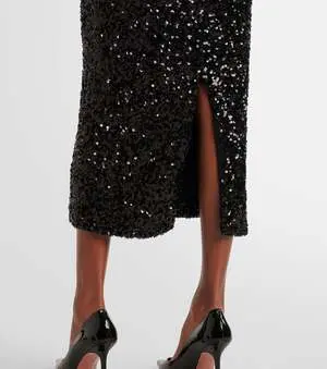 ROTATE BY BIRGER CHRISTENSEN Sequined Midi Skirt