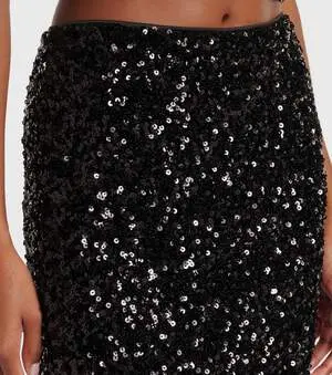 ROTATE BY BIRGER CHRISTENSEN Sequined Midi Skirt