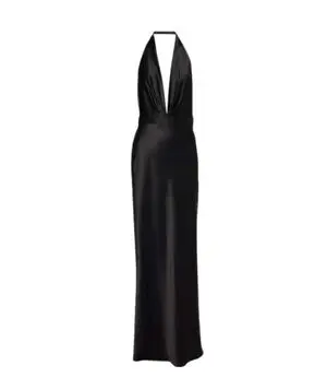 NILI LOTAN Essy Silk Charmeuse Gown - Black