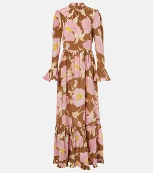 La DoubleJ Visconti Silk Crêpe De Chine Maxi Dress - Multicoloured
