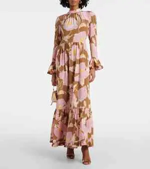La DoubleJ Visconti Silk Crêpe De Chine Maxi Dress - Multicoloured