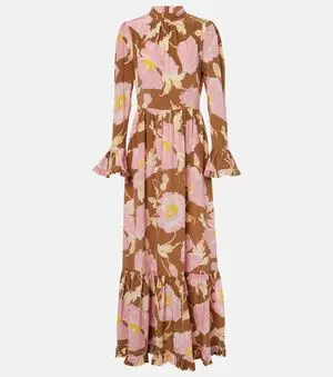 La DoubleJ Visconti Silk Crepe De Chine Maxi Dress - Multicoloured