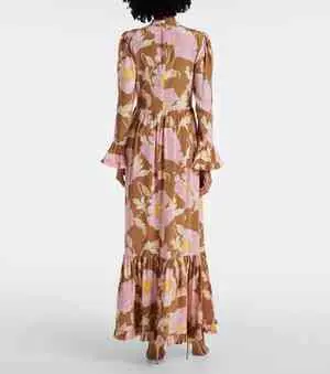La DoubleJ Visconti Silk Crêpe De Chine Maxi Dress - Multicoloured