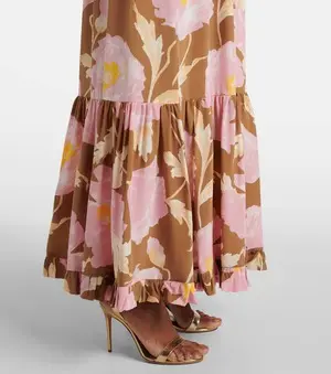 La DoubleJ Visconti Silk Crêpe De Chine Maxi Dress - Multicoloured