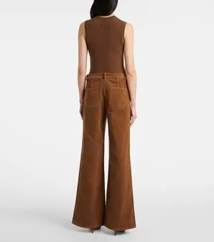 NILI LOTAN Florence High-rise Corduroy Flared Pants - Brown
