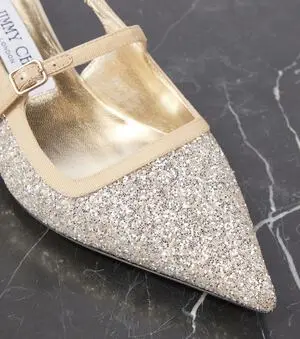 JIMMY CHOO Didi 45 Glitter Slingback Pumps