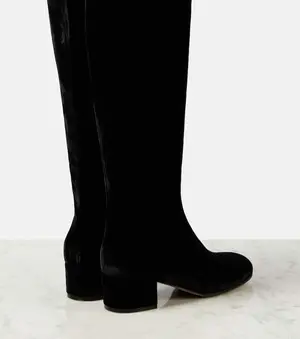 GIANVITO ROSSI Joelle 45 Velvet Knee-high Boots - Black