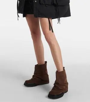 Attico Mini Robin Suede Ankle Boots - Brown