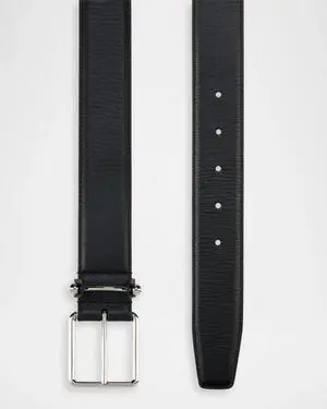 CHRISTIAN LOUBOUTIN Chambeliss Leather Belt - Black/silver