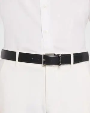 CHRISTIAN LOUBOUTIN Chambeliss Leather Belt - Black/silver