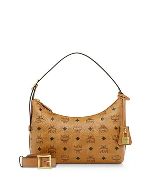Mcm Aren Vi Small Hobo Bag - Cognac