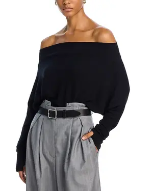 SIX FIFTY Boatneck Long Sleeve Top - Black