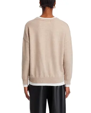 SIX FIFTY Layered Look Sweater - Latte