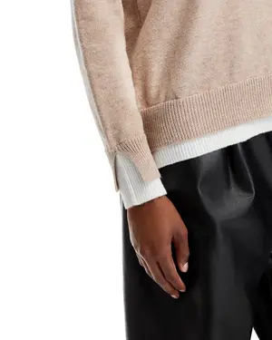 SIX FIFTY Layered Look Sweater - Latte