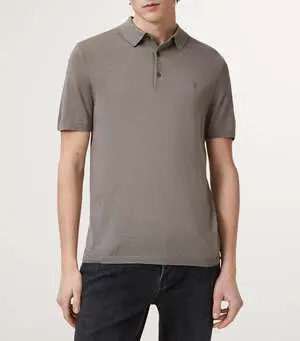 ALLSAINTS Merino Wool Mode Polo Shirt - Brown