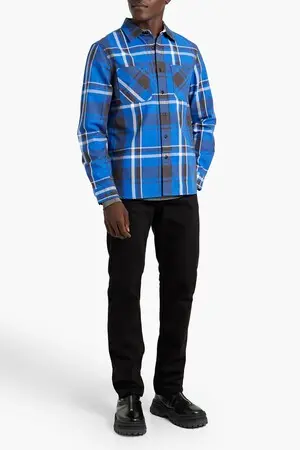 ALEX MILL Checked Cottontwill Shirt - Royal Blue