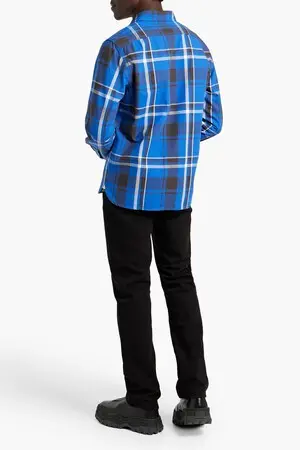 ALEX MILL Checked Cottontwill Shirt - Royal Blue