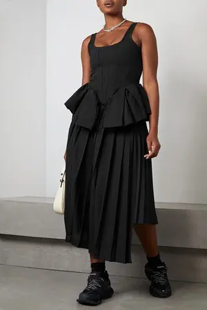 MARQUES' ALMEIDA Ruffled Denim Peplum Top