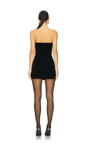 Superdown Velvet Button Detailed Mini Dress - Black
