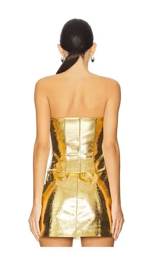 CULTNAKED Killa Bandeau Top Metallic Gold - Gold Croc