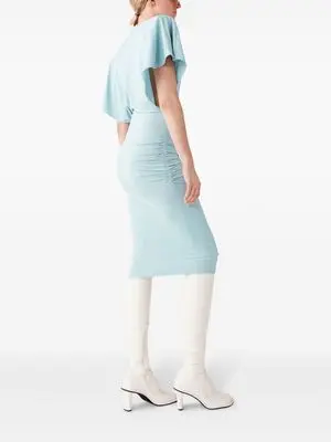 Stella McCartney Padded-shoulder Midi Dress