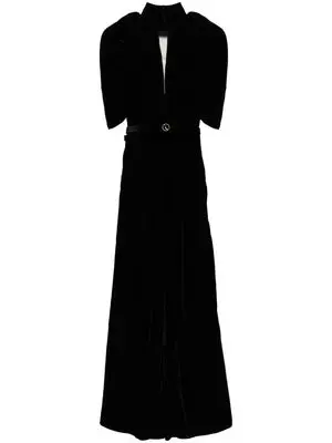 SAIID KOBEISY Velvet Jumpsuit - Black