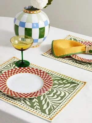 La DoubleJ Set Of Two Printed Linen Placemats